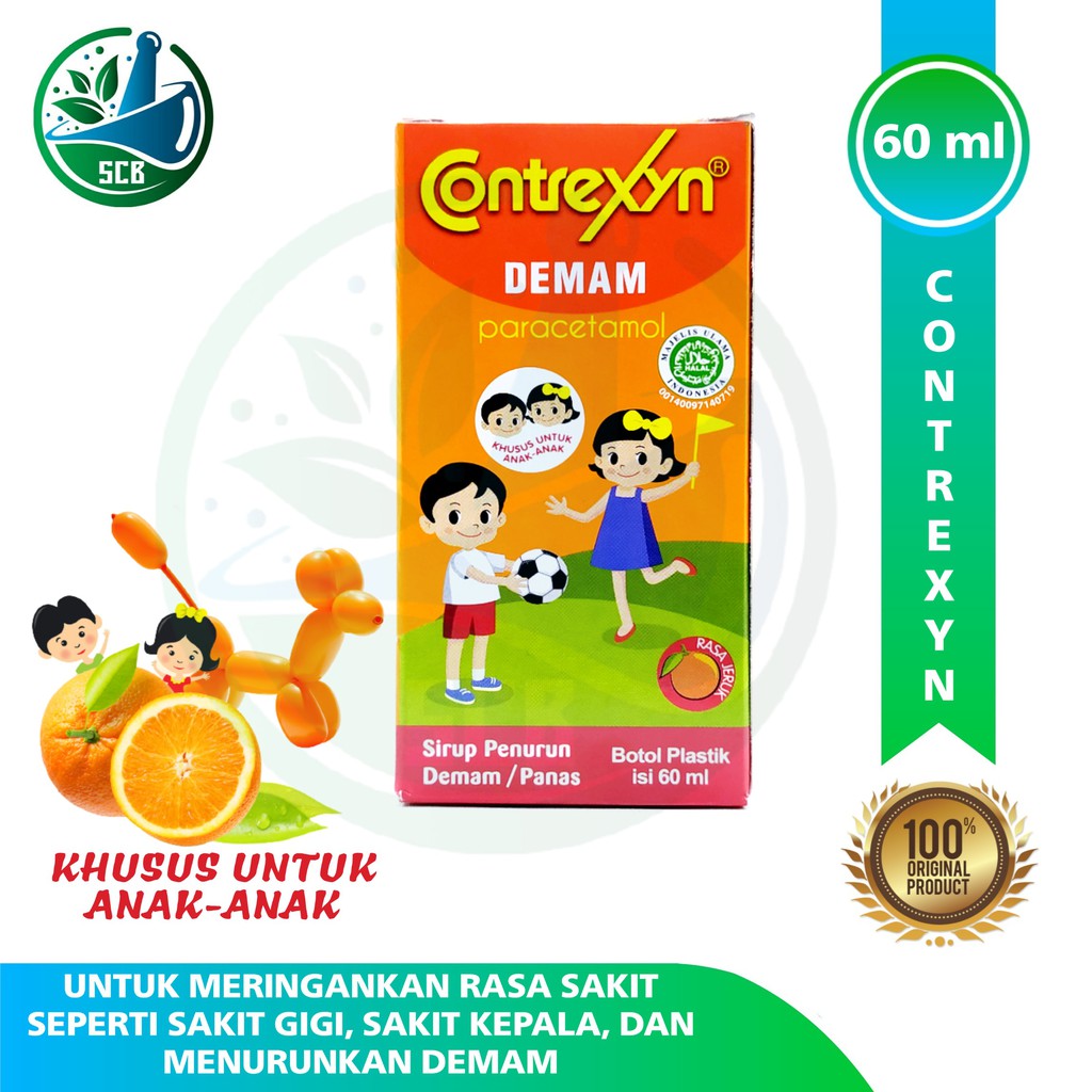 Contrexyn Demam Sirup Rasa Jeruk 60 ml - Syrup Paracetamol Penurun ...