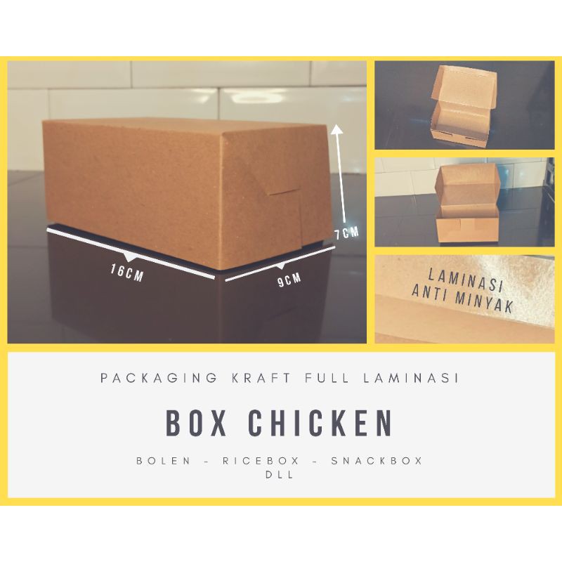 BOX PACKAGING KRAFT CHICKEN AYAM GEPREK DUS MAKANAN LAMINASI | Shopee ...