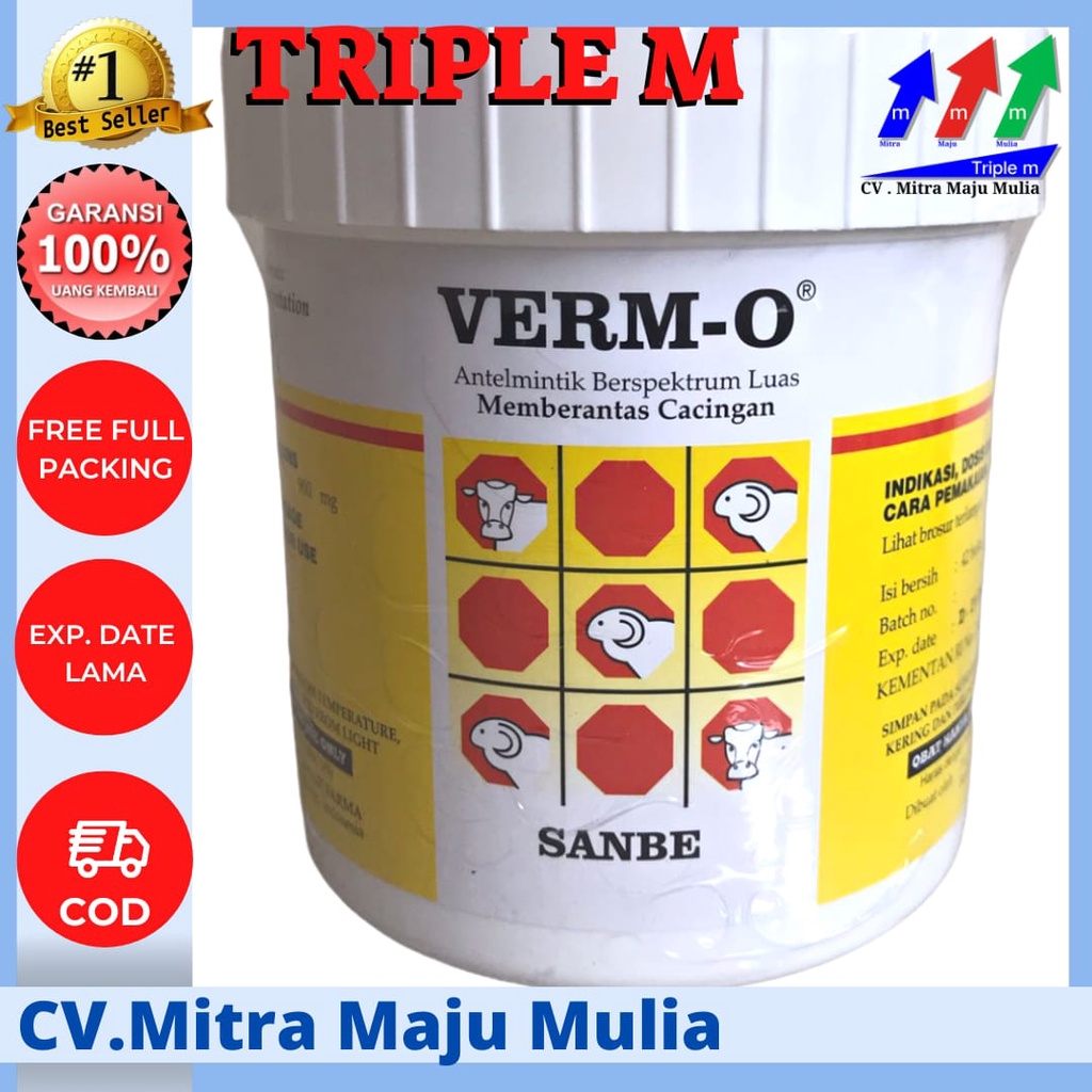 Jual VERM O 42Bolus TRIPLE M - Obat cacing sapi/ kambing/ terna SANBE ...