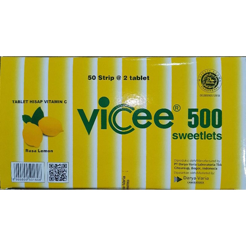 Jual Vicee Lemon 500 50 strip@ 2 tablet | Shopee Indonesia