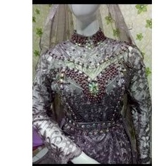 Jual Gaun slim duyung lengkap dengan jas pengantin warna taro | Shopee ...