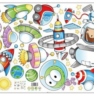 Jual Stiker Dinding / Kaca / Wall Sticker (Perjalanan Luar Angkasa ...