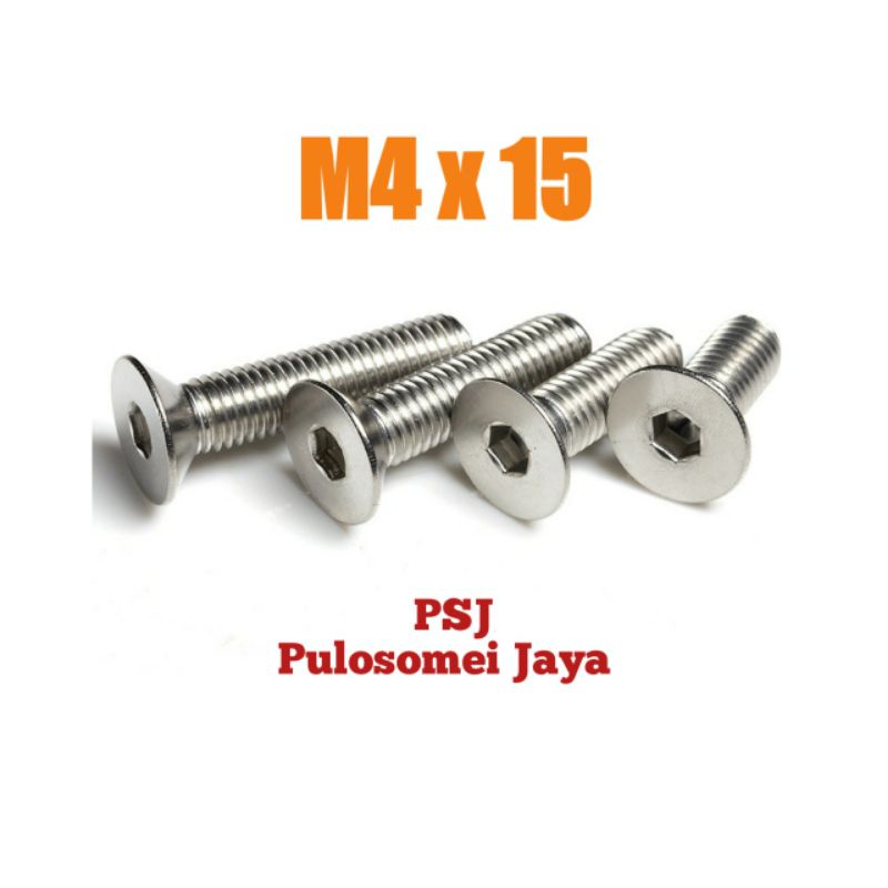 Jual Baut JF L Stainless / Verseng M4 x 15 Stainless 304 | Shopee Indonesia