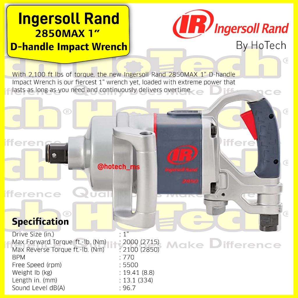 Jual Ingersoll Rand D-handle Impact Wrench 2850MAX | IR 2850MAX | 1" Sq ...
