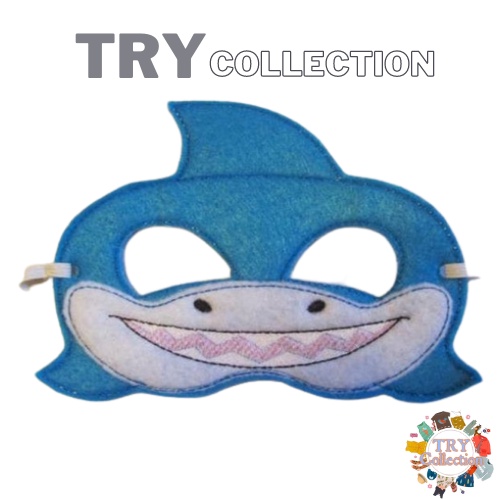 Jual [TRY COLLECTION] Topeng Mask Desain Hewan Ikan Hiu Bahan Kain ...