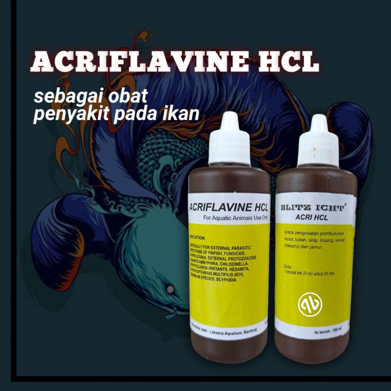 Jual Acriflavine Acrivlavine HCL 100 ml obat ikan obat jamur ikan ...