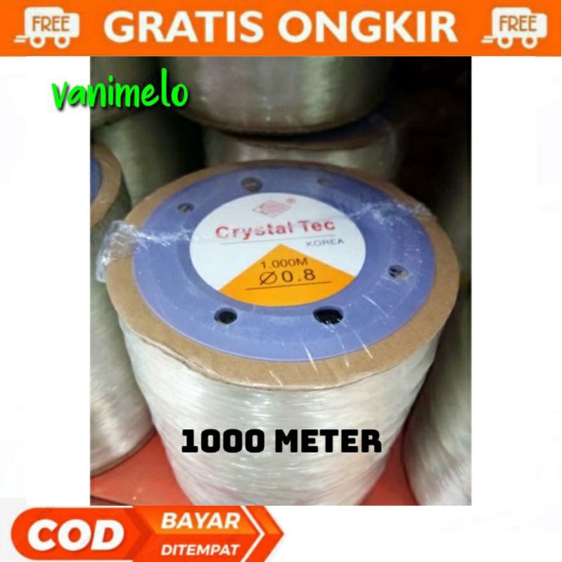 Jual Tali Senar Elastis 1000 Meter Tali Elastis Crystal Tec | Shopee Indonesia