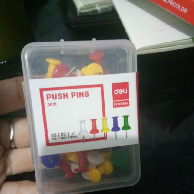 Deli Pin-Warna Push Pins/ Kebutuhan Kantor / 23mm E0021 | Shopee Indonesia