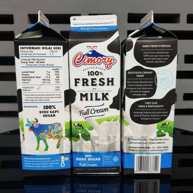 Fresh milk Cimory Varian Rasa : Full cream, Matcha , Strawberry, Coklat ...