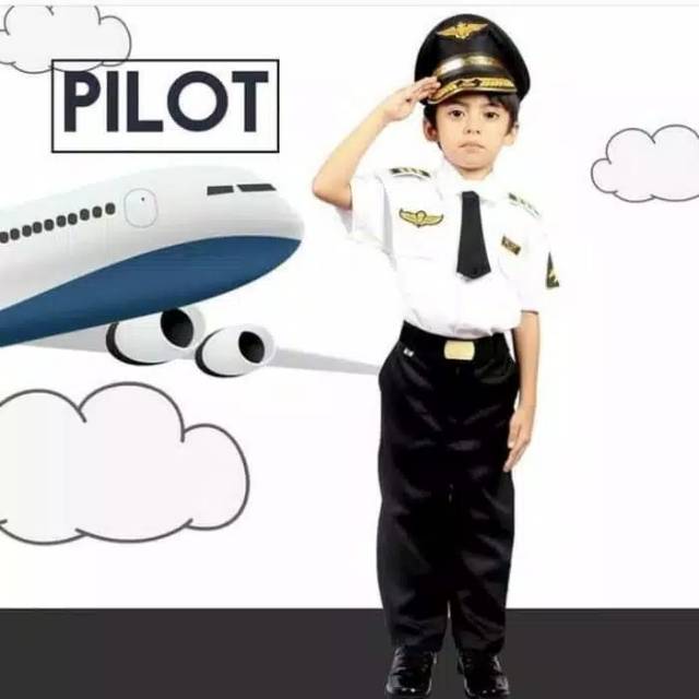 Jual Seragam Pilot anak/baju pilot anak/Kostum anak tk/paud | Shopee ...