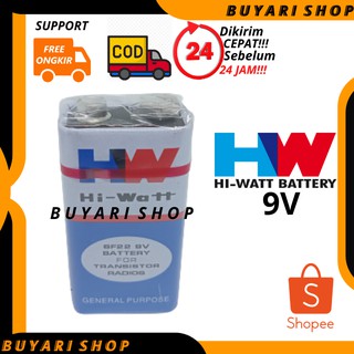 Jual Baterai Kotak 9V 9 Volt HW High Watt Batre 9V 9 Volt HW Batre Mic ...