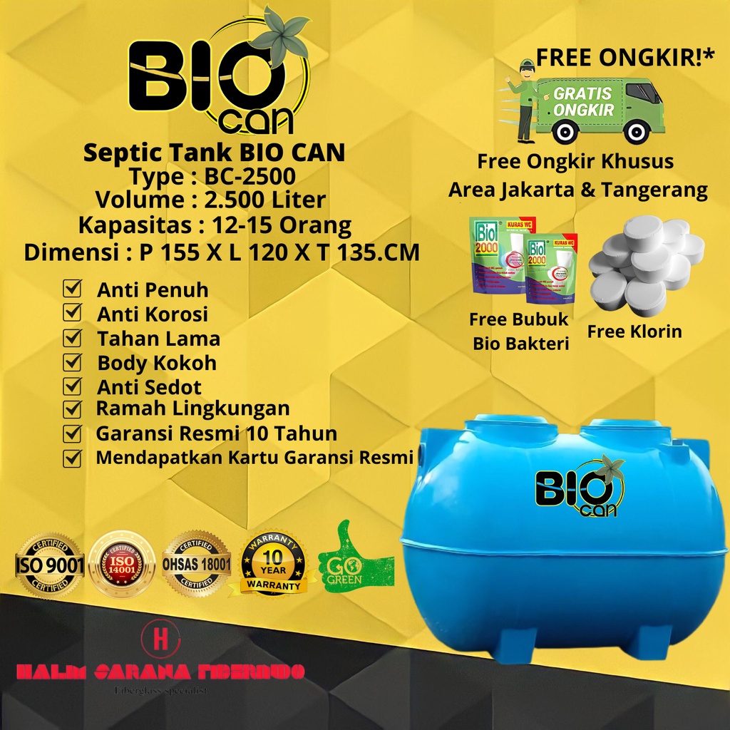 Jual Septic Tank Biotech Biotank Septic Tank Biofil Sepiteng 2500 Liter ...