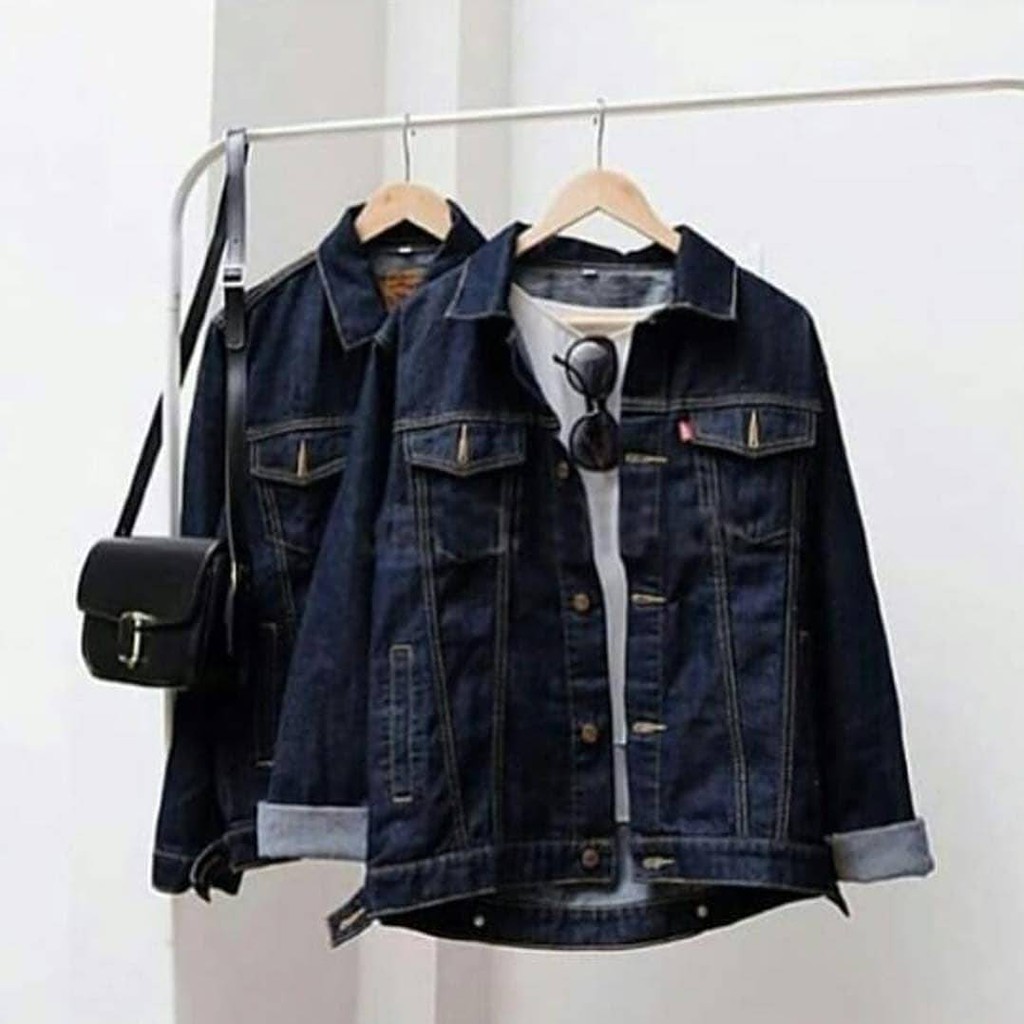 Jual Jaket Jeans Levis Dilan Biru Muda Tua Hitam Garmen Telur Asin M L ...
