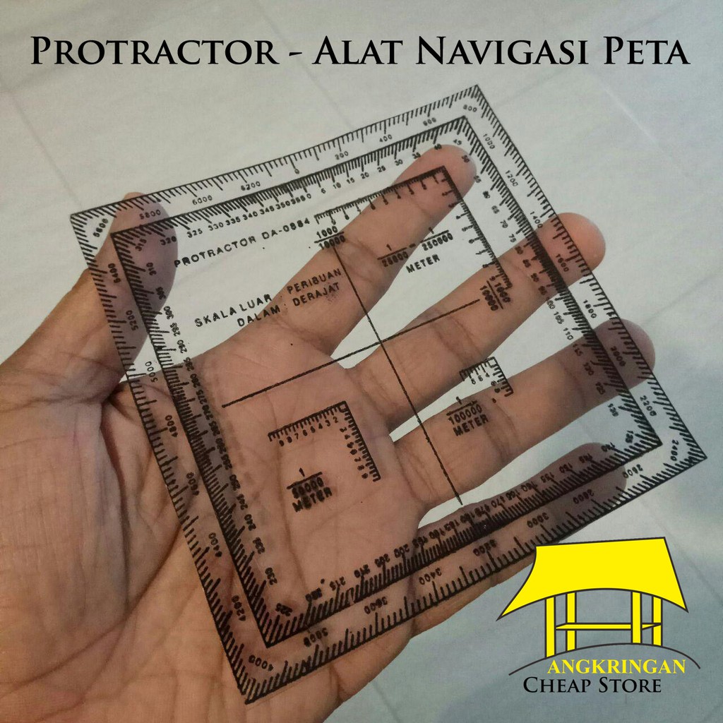 Protractor Protraktor Penggaris Navigasi Skala Peta Kompas | Shopee ...