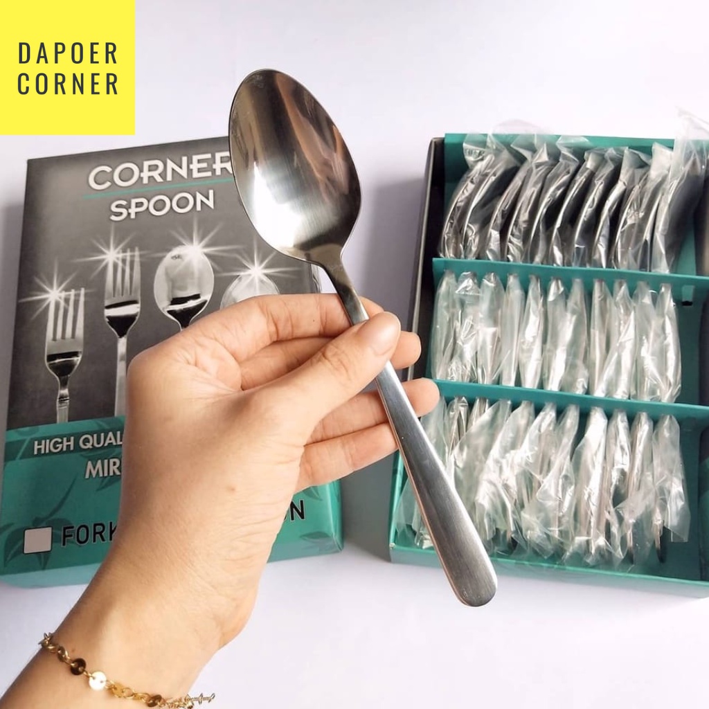 Jual SENDOK MAKAN STAINLESS TEBAL HOTEL RESTAUTANT 12 PCS MIRROR FINISH ...