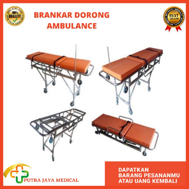 Jual brangkar ambulance / brangkar dorong ambulance medis /strecher ...
