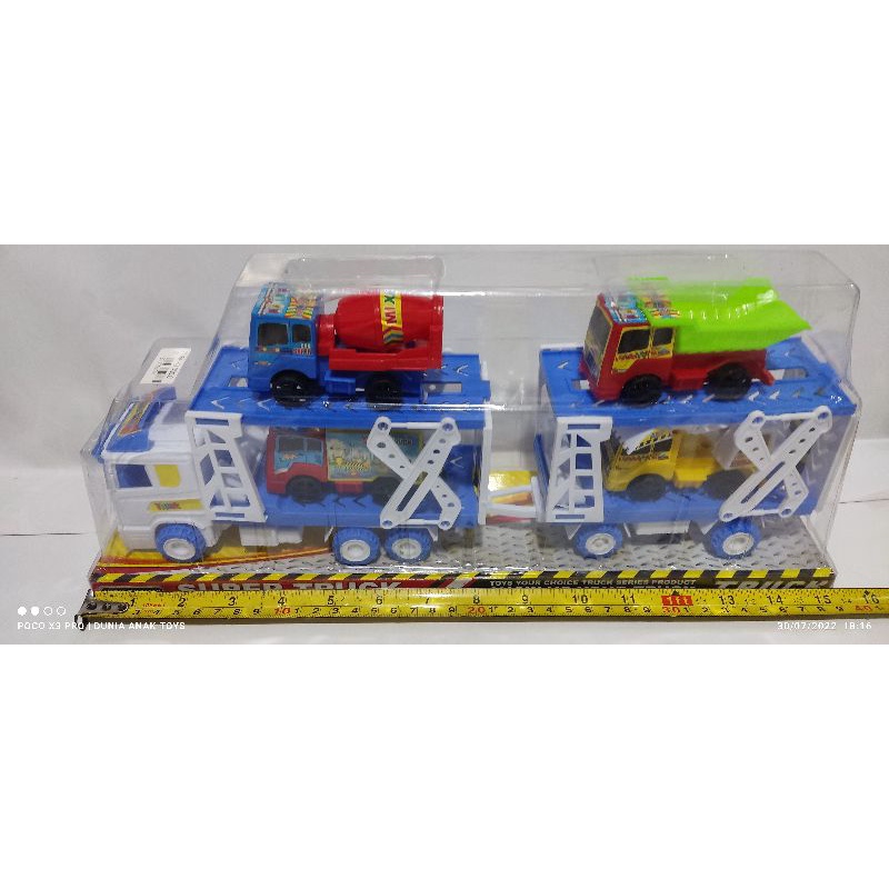 Jual mainan truck super Gandeng + mobil Contruksi 4pcs ST 2115 | Shopee ...