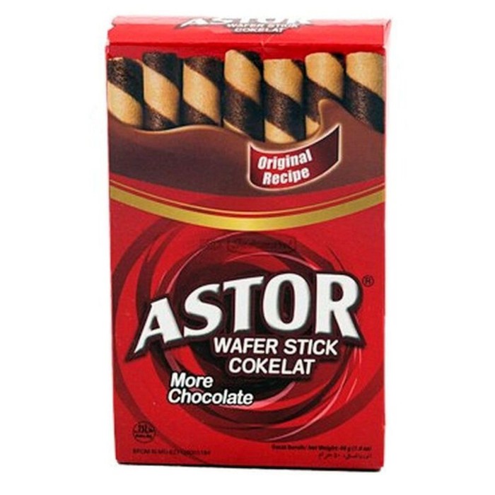 Jual Wafer ASTOR Stick Chocolate 40gr (1 Kotak) | Shopee Indonesia