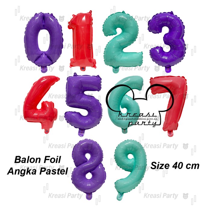 Jual Balon Angka Pastel 40 cm / Balon foil angka / Balon angka | Shopee ...