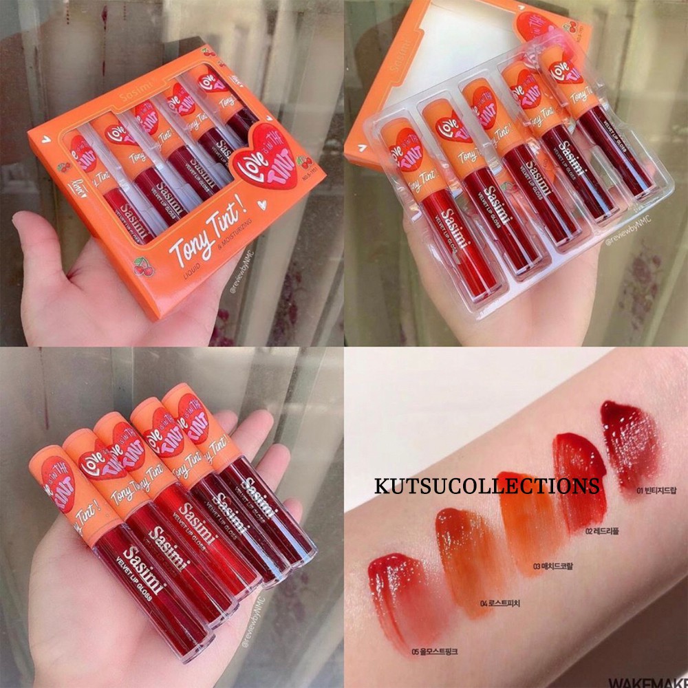Jual Sasimi Lip Tint Thailand Tony Tint 100% Original Thailand Cherry ...