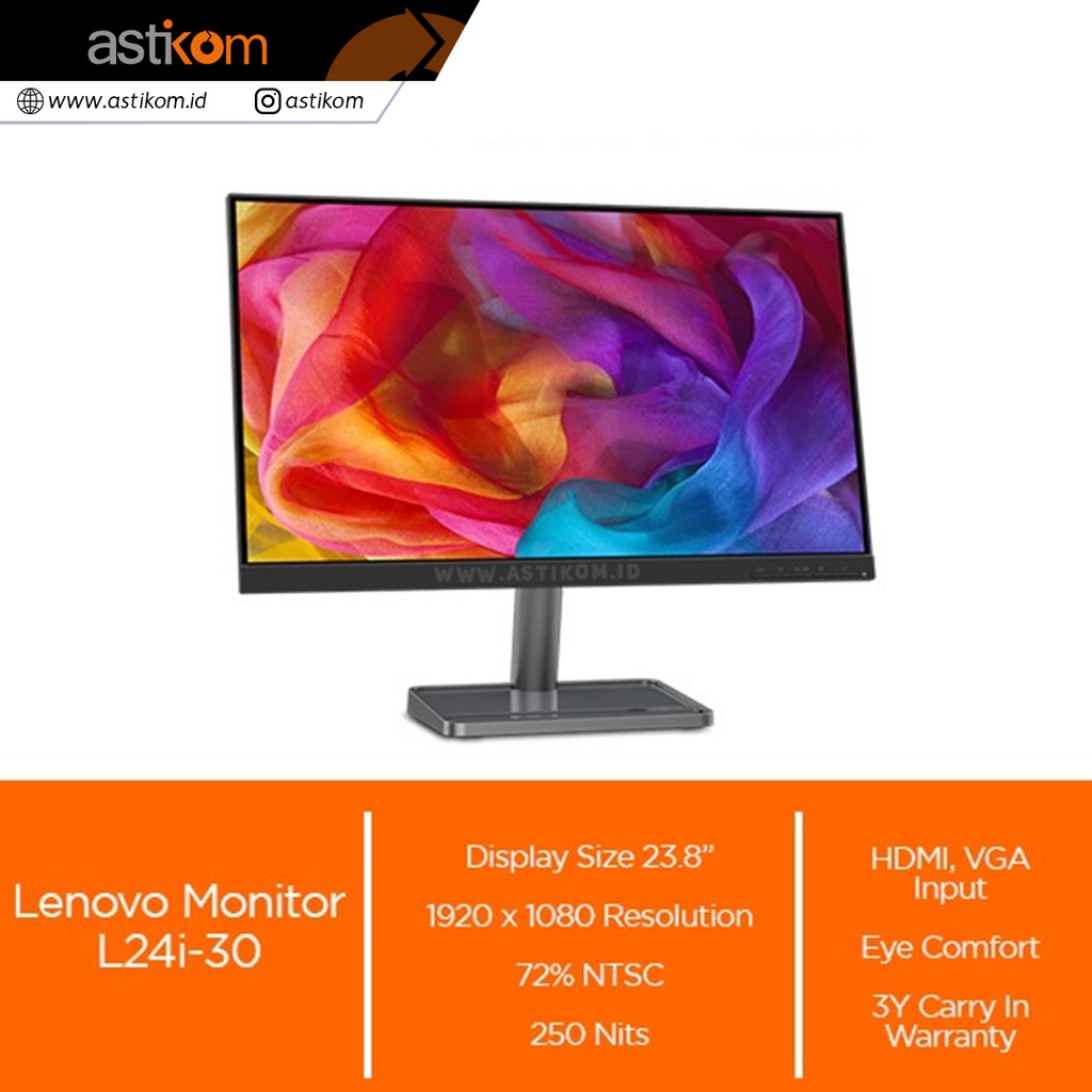Jual Monitor Lenovo L24i-30 23.8 inch FHD IPS 75Hz HDMI VGA Indonesia ...