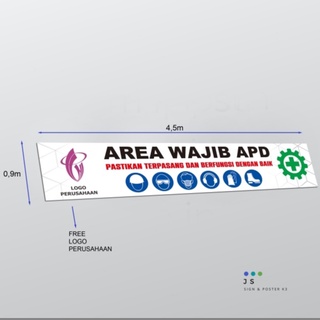 Jual Spanduk Banner K3 Safety AREA WAJIB APD - GRATIS LOGO | Shopee Indonesia