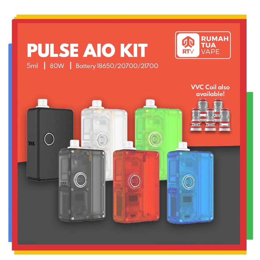 Jual PULSE AIO 80W 18650/20700/21700 BATTERY KIT BY VANDY VAPE | Shopee Indonesia