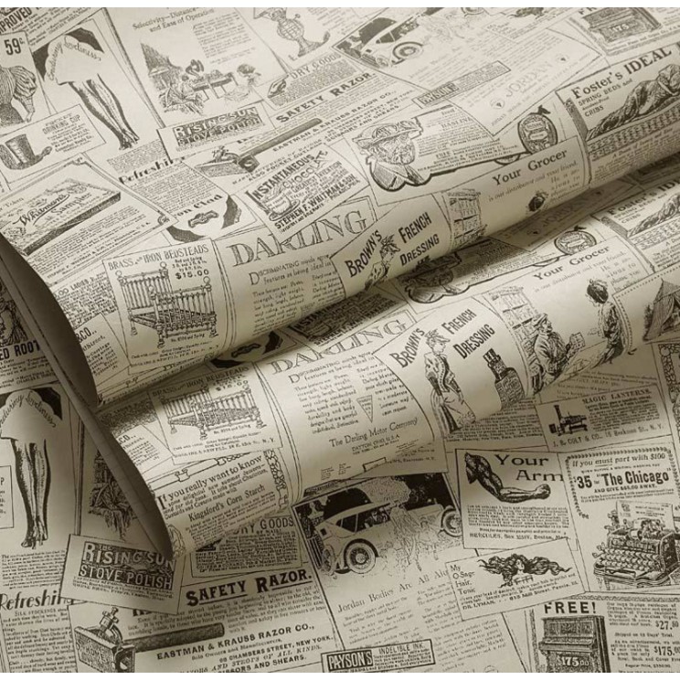 Jual Termurah Wallpaper Stiker Motif Koran Ukuran 45 cm x 9,5meter ...