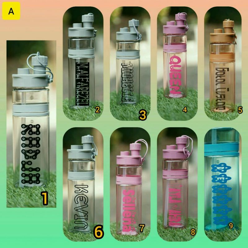 Jual Botol Minum Custom Nama || Botol minum 700ml Indonesia|Shopee ...
