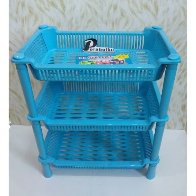 Rak Mini Segi Plastik Susun 3 Serbaguna Myplast / Rak Plastik Serbaguna ...