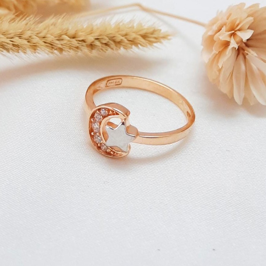 Jual Cincin Emas Muda Model Bulan Bintang Mata (TKQTEKMQ/TKQTEKTM ...