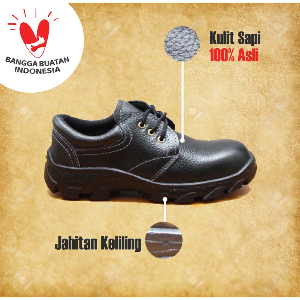 Jual Sepatu safety pendek kerja pabrik kantor bahan kulit sapi asli ...
