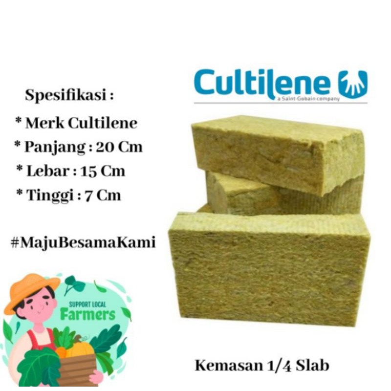 Jual Rockwool hidroponik ukuran 20cm X 15cm X 7cm cultilene 100% asli ...