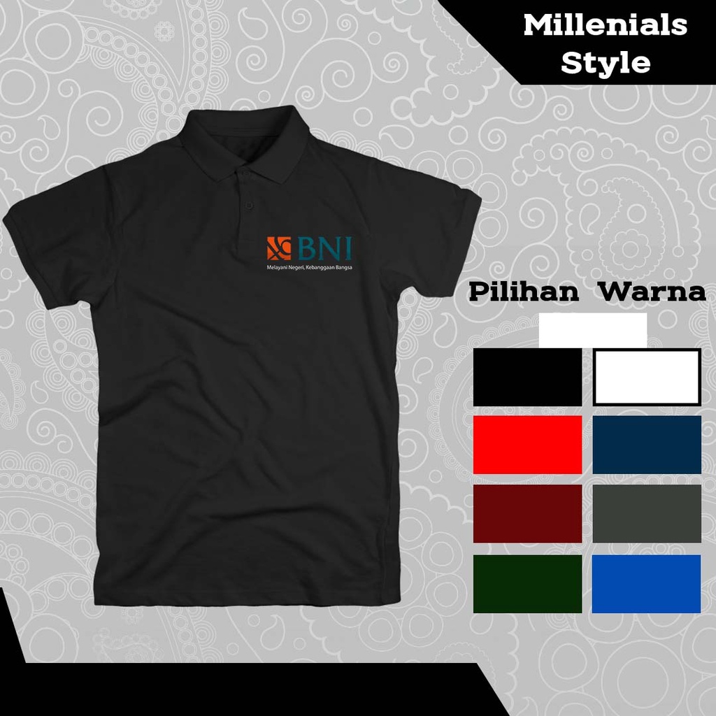 Jual Kaos Polo Shirt Pria BNI Logo With Tagline Bank Negara Indonesia ...
