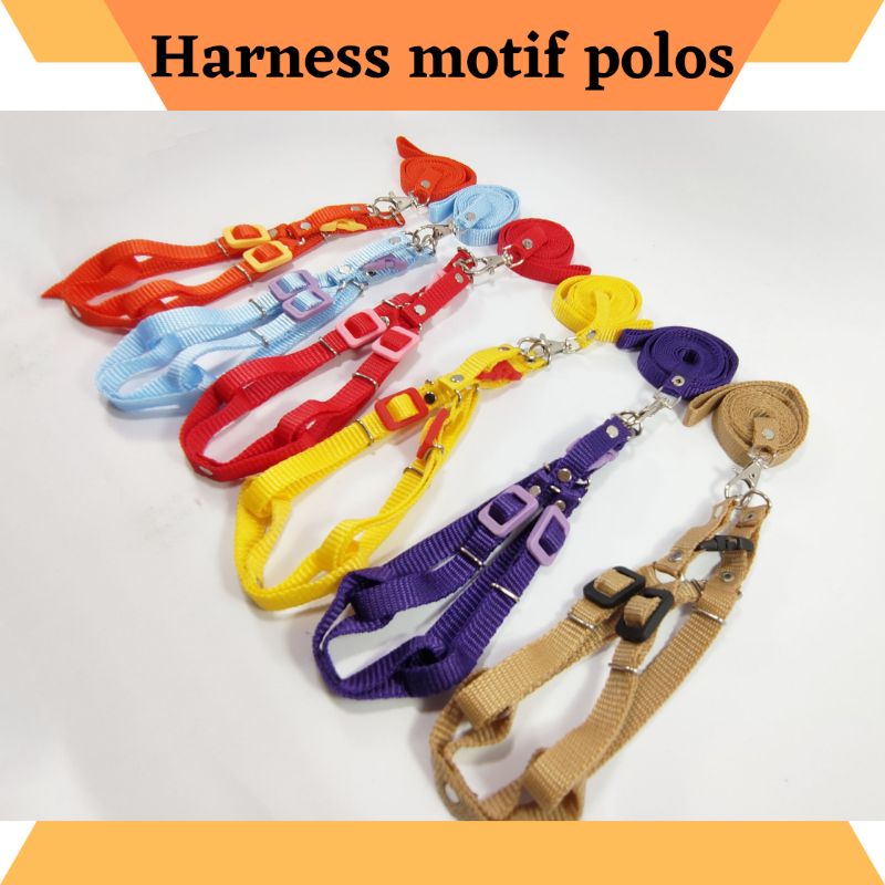 Jual tali harness Y motif polos / tali body harness / harness kucing ...