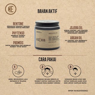 Jual HISERHA Mattifying Clay 120g - Pomade Clay Rambut Pria | Shopee ...