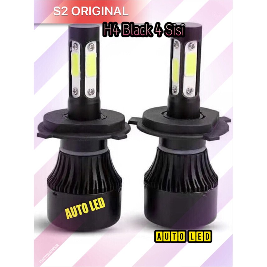 Jual Lampu Led Mobil H1 H4 H8 H9 H11 HB3 HB4 S2 Black 4 Sisi Cob Led Bergaransi A00243 Indonesia ...