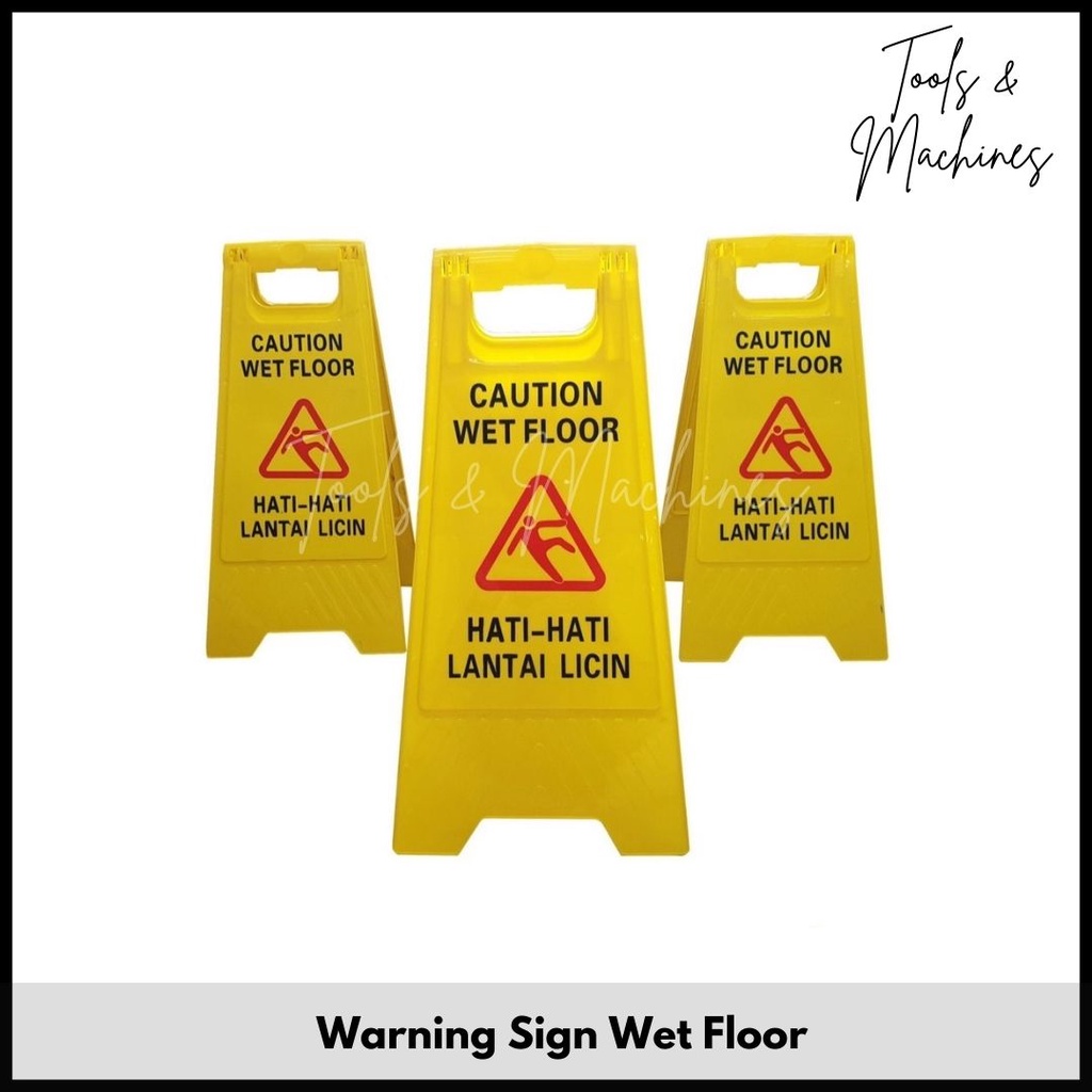 Jual Papan Peringatan Lantai Basah atau Licin / Papan Caution Wet Floor ...