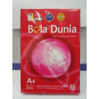 Jual kertas HVS Poto Copy Bola Dunia A4 80gsm 1 rim 500 lembar | Shopee ...