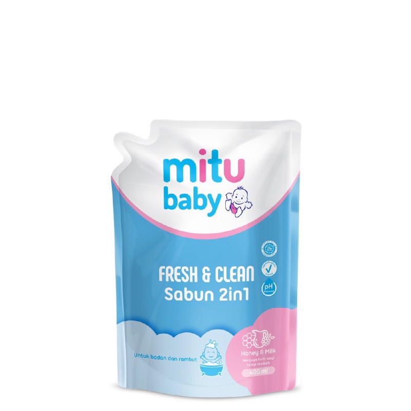 Jual Mitu Baby Sabun Mandi 2in1 Refill 400 mL | Shopee Indonesia