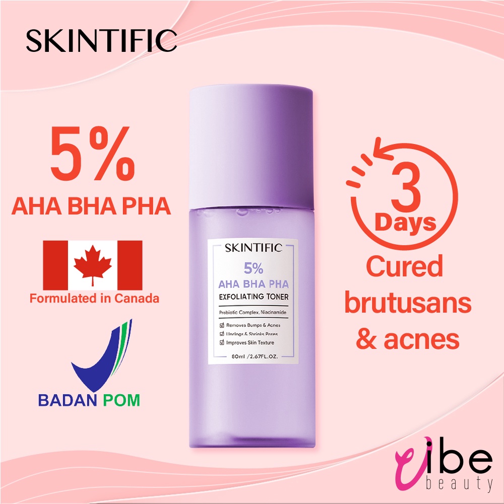 Jual [BPOM] SKINTIFIC 5%AHA BHA PHA Exfoliating Toner 80ml - Gentle Exfoliator Exfoliating Toner ...