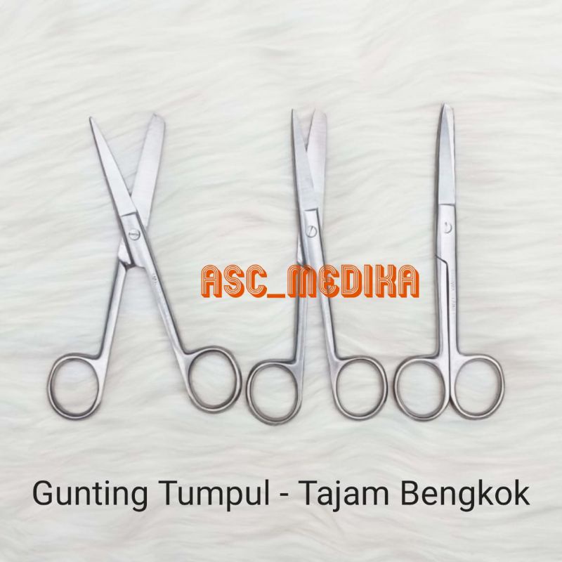 Jual Gunting Operasi Tajam - Tumpul Bengkok 14cm Stainless steel / Gungting Tumpul - Tajam ...