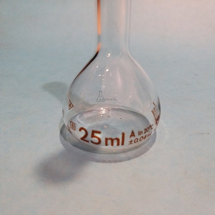 Jual LABU UKUR 25ML LABU VOLUMETRI PP STOPPER IWAKI PYREX TUTUP PLASTIK ...