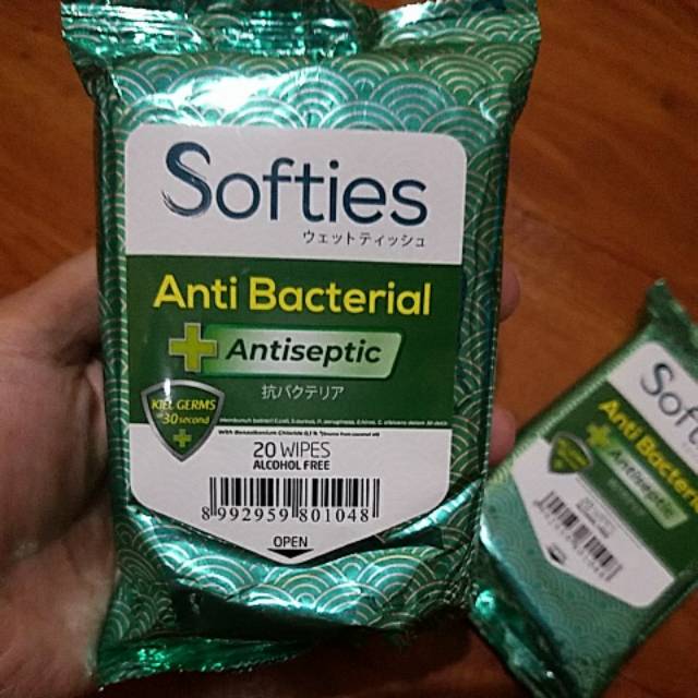 Jual Tisu Softies Antibacterial Antiseptic tissue Basah Termurah ...
