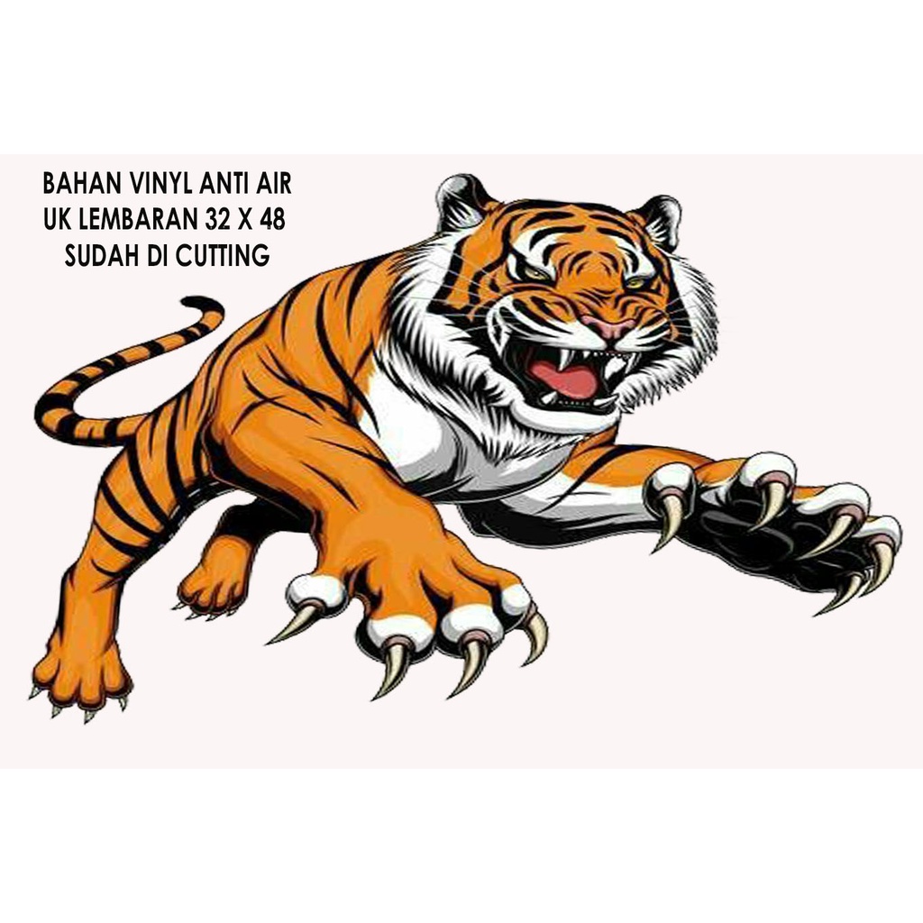 Jual Stiker vinyl sudah di cutting uk 32x48 gambar harimau kuning ...