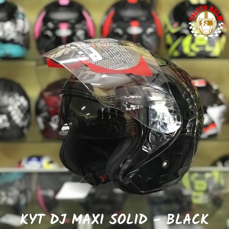Jual HELM KYT DJ MAXI BLACK - HELM KYT NEW DOUBLE VISOR DJ MAXI | Shopee Indonesia