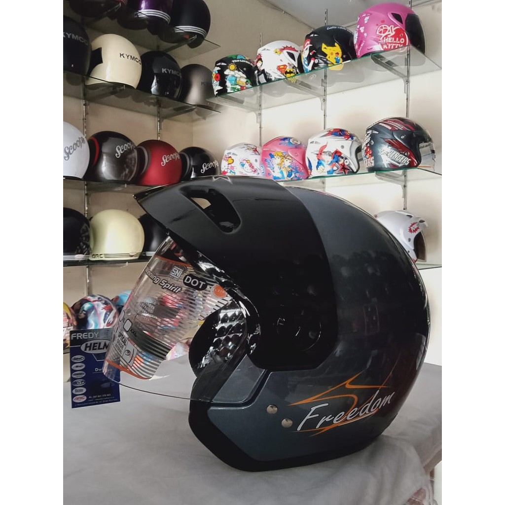Jual HELM INK FREEDOM warna ALL GREY GLOSSY Indonesia|Shopee Indonesia