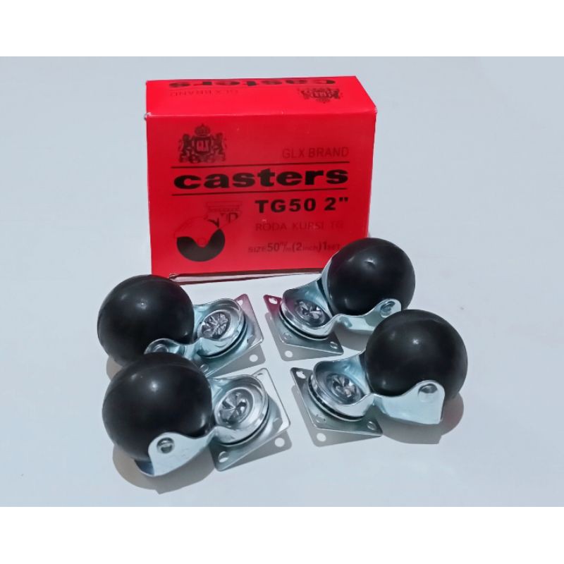 Jual Roda casters bulat / roda karet bulat 2 inch (50 mm ) Indonesia ...