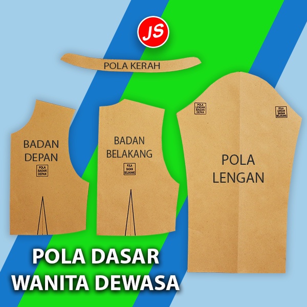 Jual Pola Instan Pola Dasar Dewasa Potongan Pinggang Wanita [ Pola Baju Jamblang Studio ...
