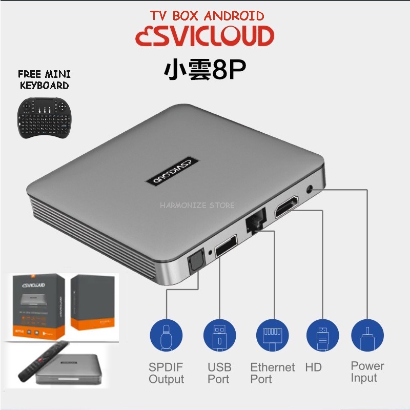 Jual Tv Box Android SVICLOUD 8P BLUETOOTH 5 CORTEX A53 CPU RAM 4GB ROM 64GB | Shopee Indonesia